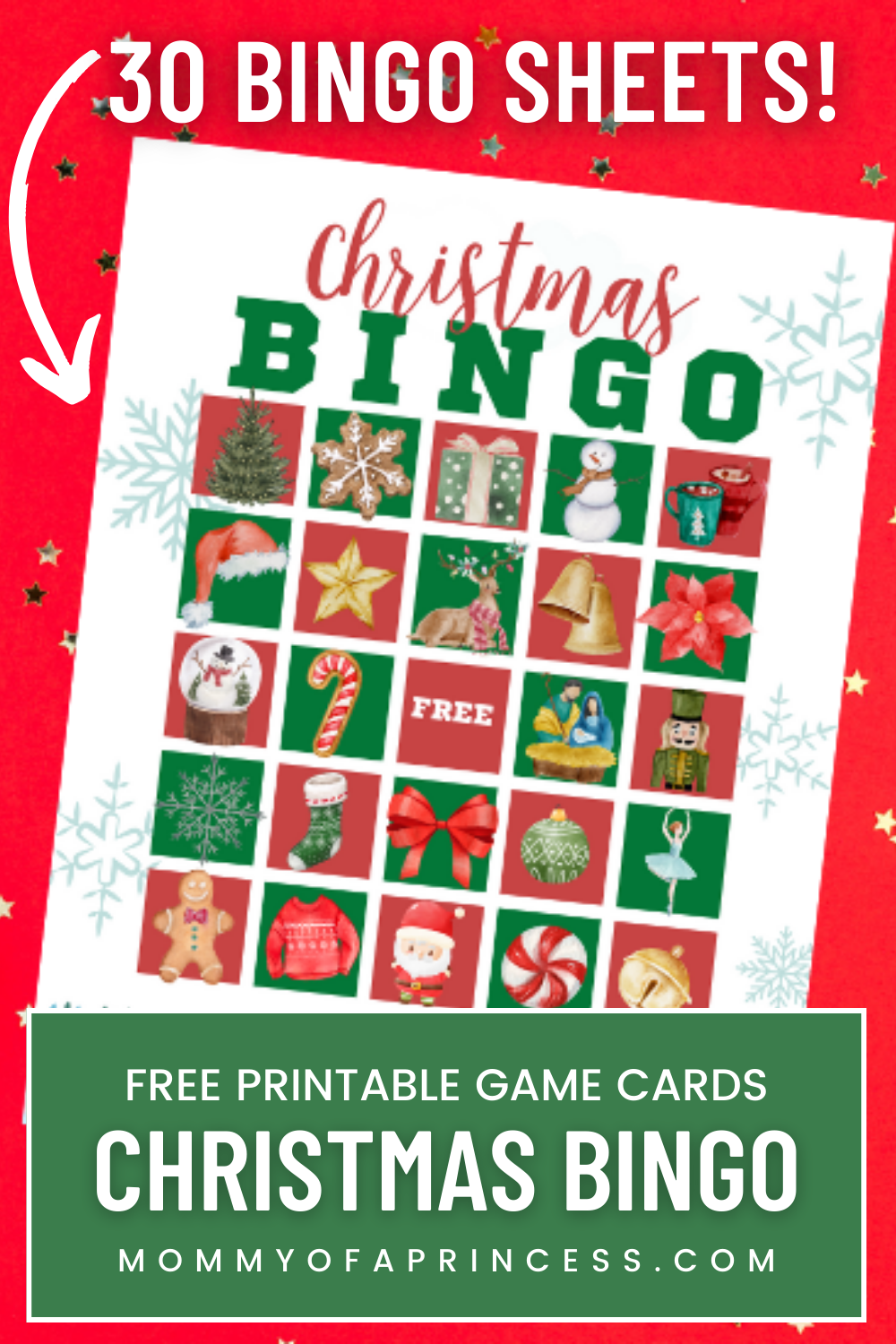 30 Free Printable Christmas Bingo Cards